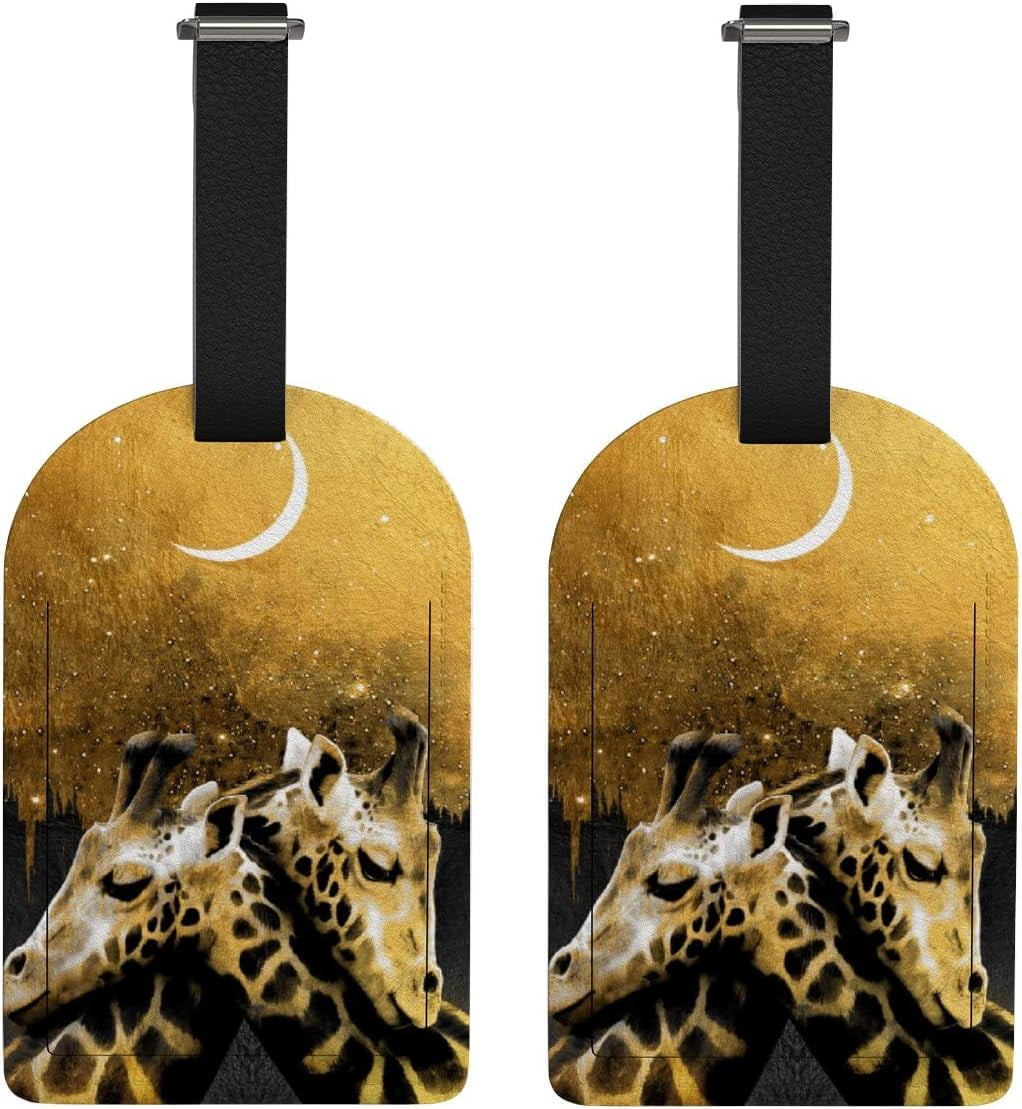 Luggage Tag Giraffe Galaxy Full Back Privacy Name ID Card Suitcase ...