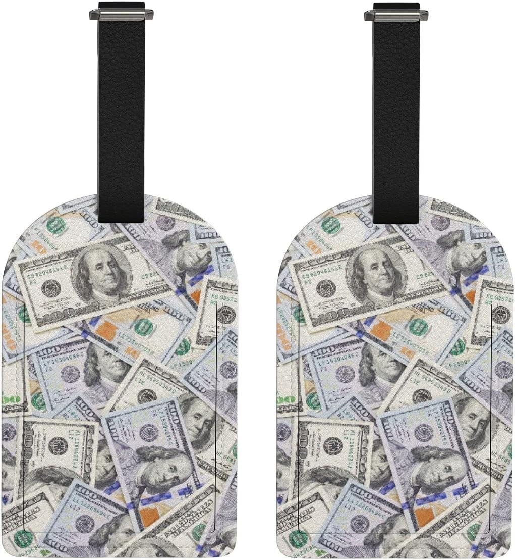 Luggage Tag Hundred Dollar Bills Full Back Privacy Name ID Card ...