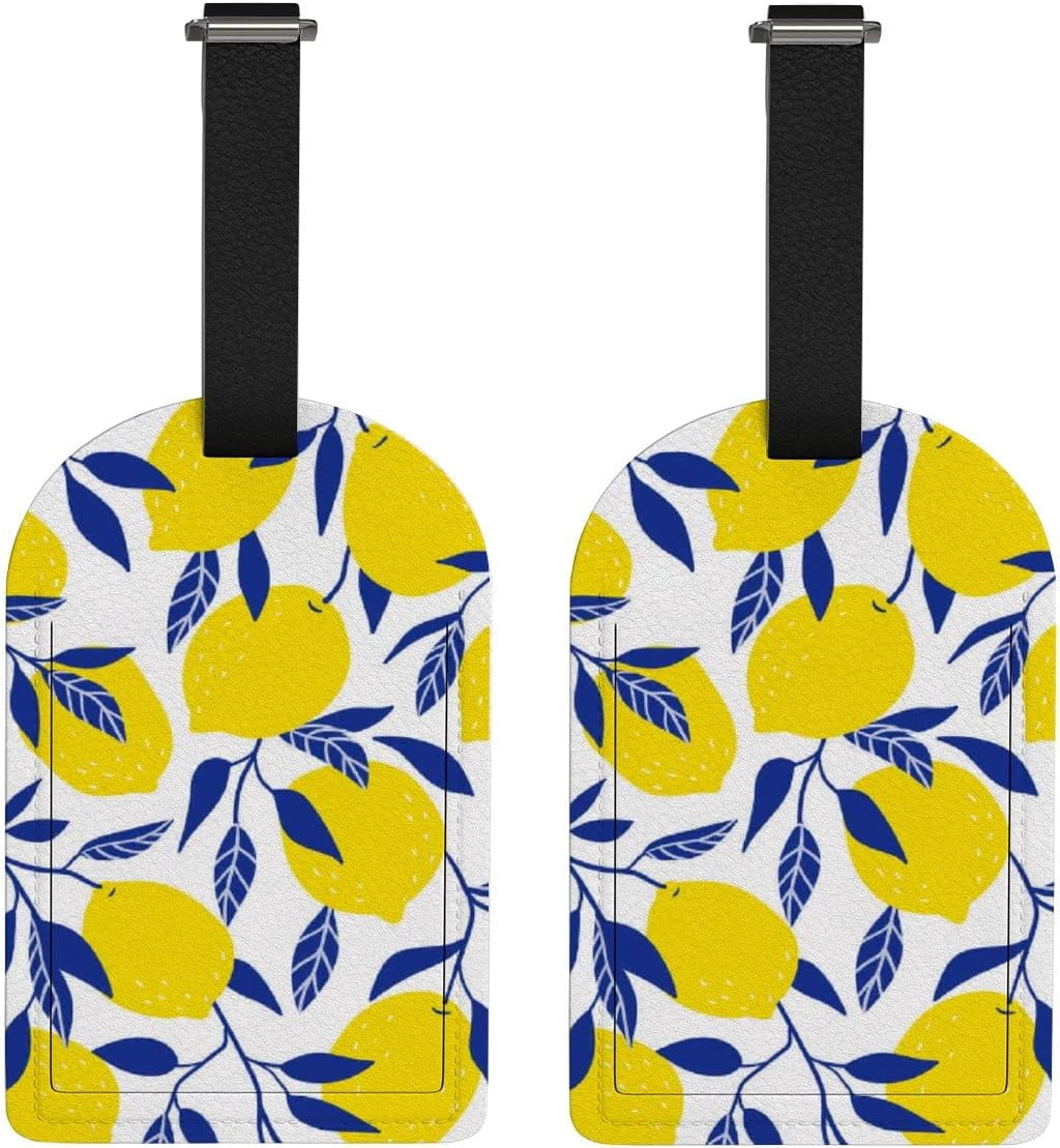 Luggage Tag Lemon Full Back Privacy Name ID Card Suitcase Labels ...