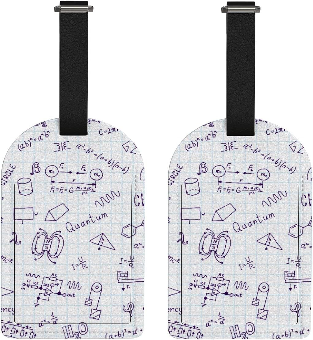 Luggage Tag Math Formulas Full Back Privacy Name ID Card Suitcase ...