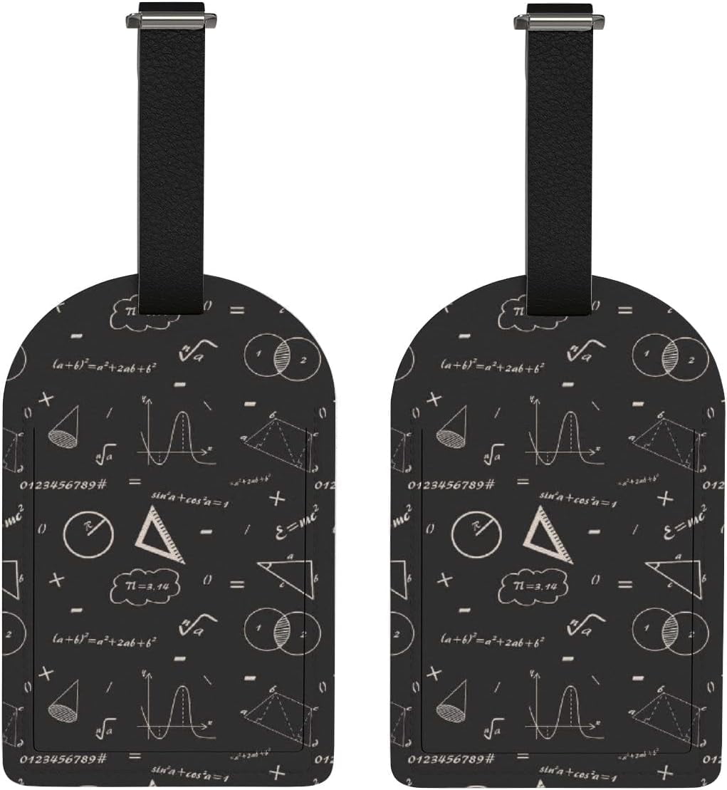 Luggage Tag Mathematical Doodles Full Back Privacy Name ID Card ...