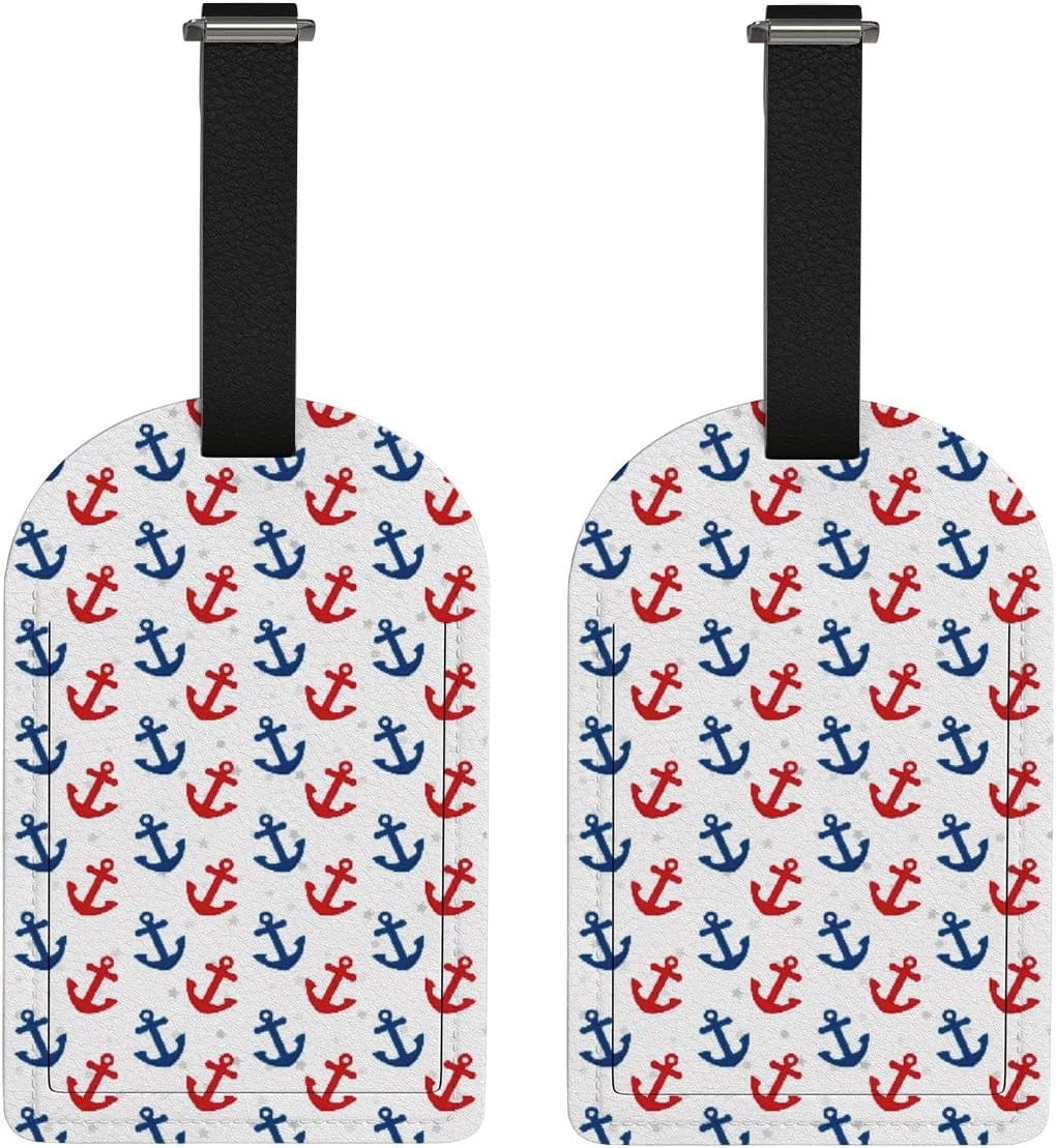 Luggage Tag Nautical Anchor Full Back Privacy Name ID Card Suitcase ...