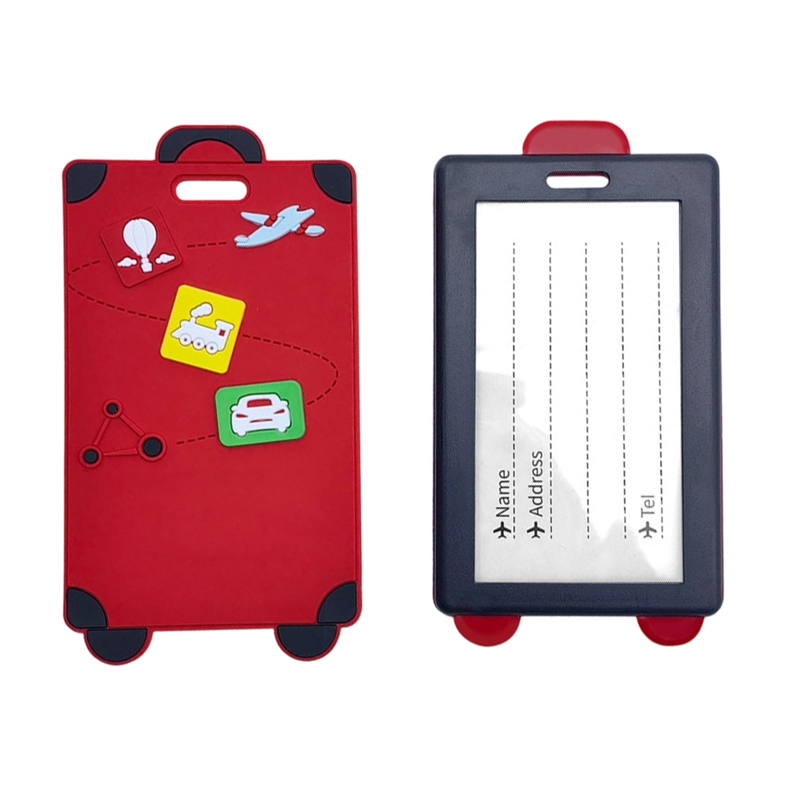 Luggage Tag, Red Soft Rubber, 1 Piece Travel Pattern, for Air Travel ...