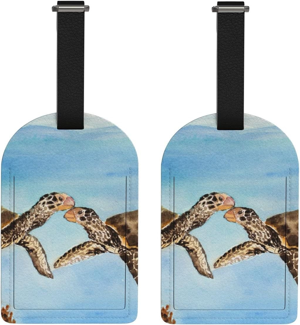 Luggage Tag Sea Turtles Full Back Privacy Name ID Card Suitcase Labels ...