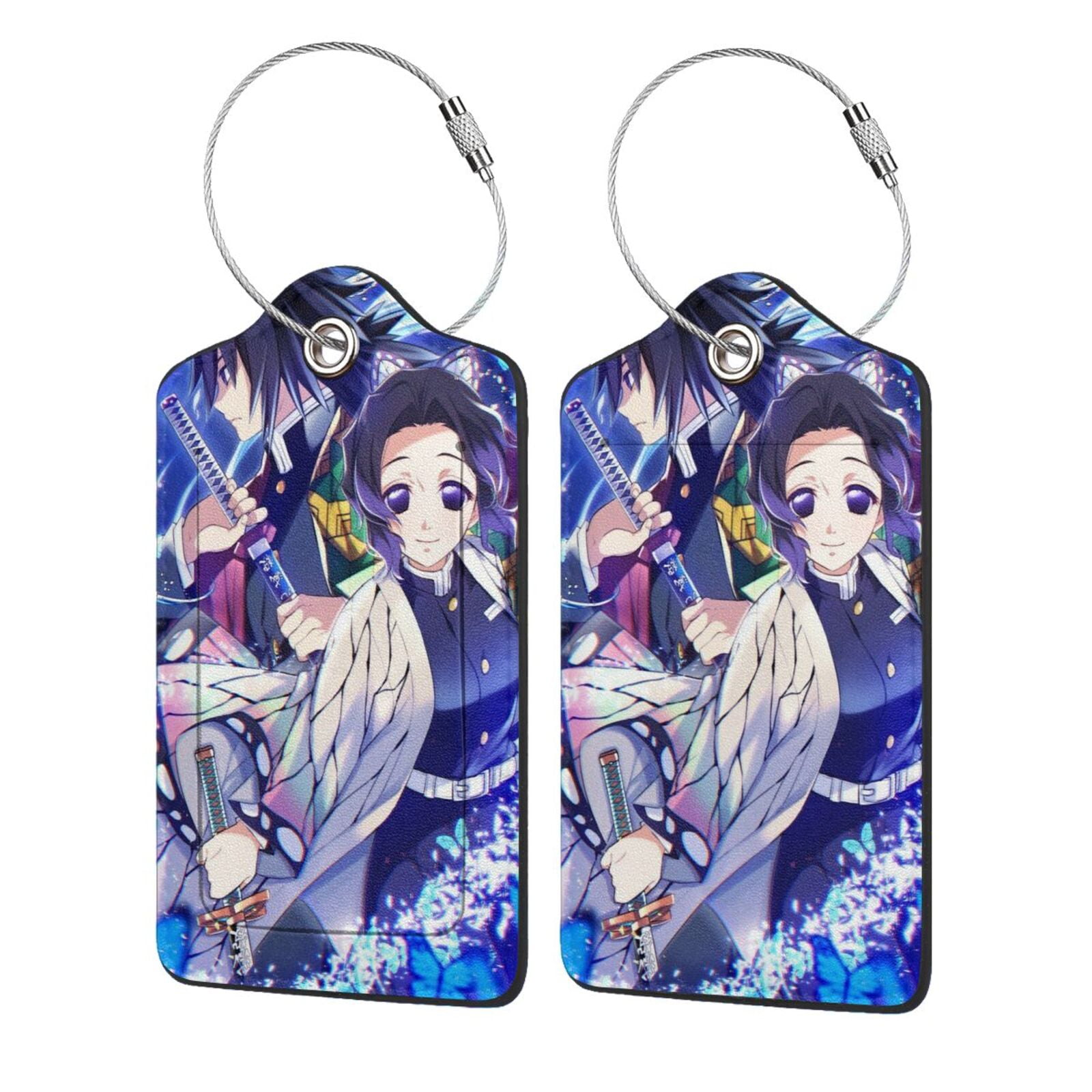 Luggage Tag Travel ID Label, Demon Slayer Kochou Shinobu PU Leather for ...