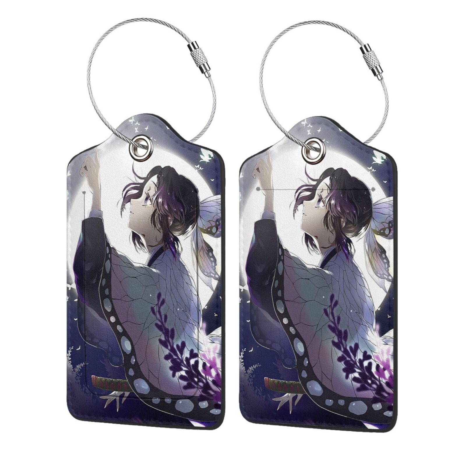 Luggage Tag Travel ID Label, Demon Slayer Kochou Shinobu PU Leather for ...