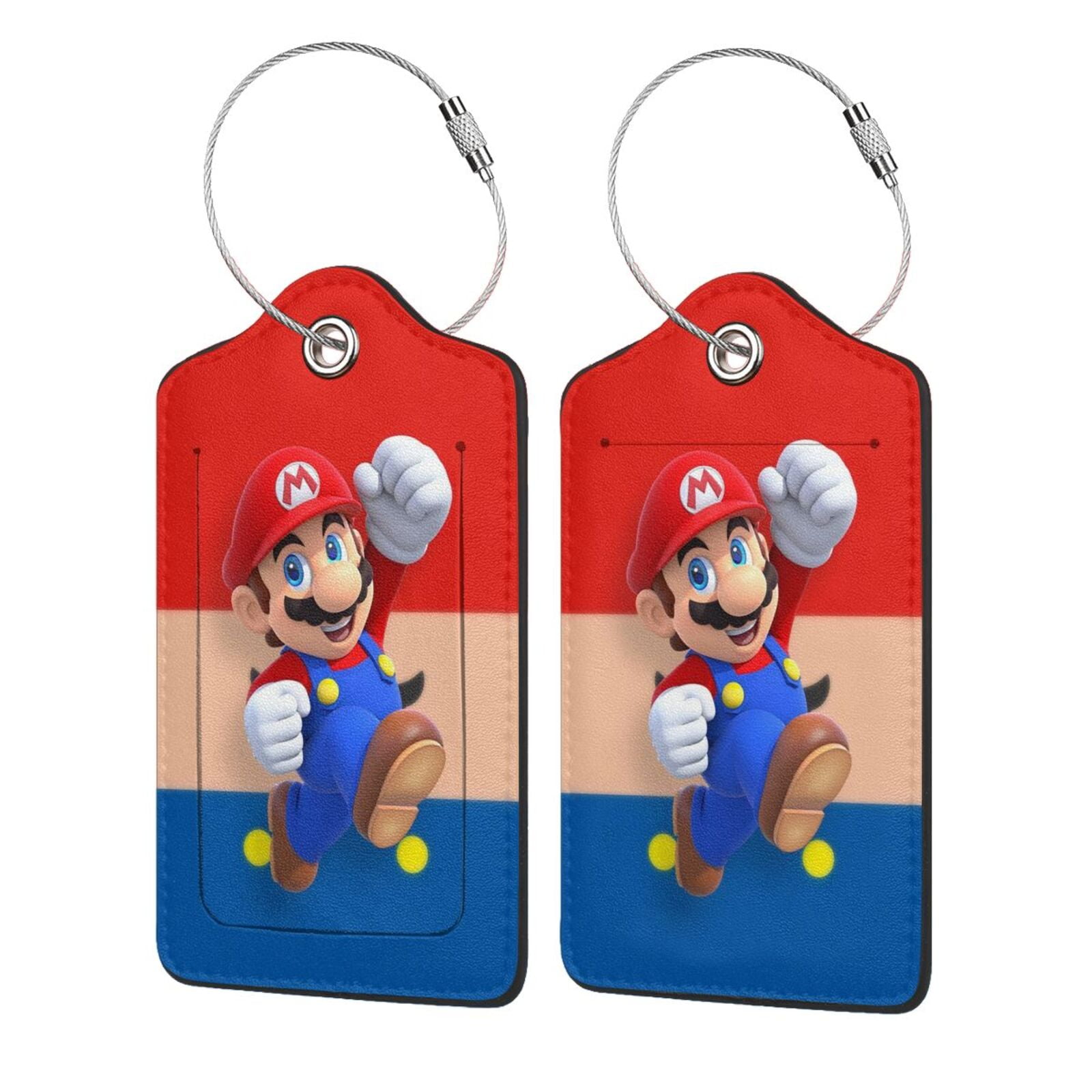 Luggage Tag Travel ID Label, Super Mario PU Leather for Baggage ...