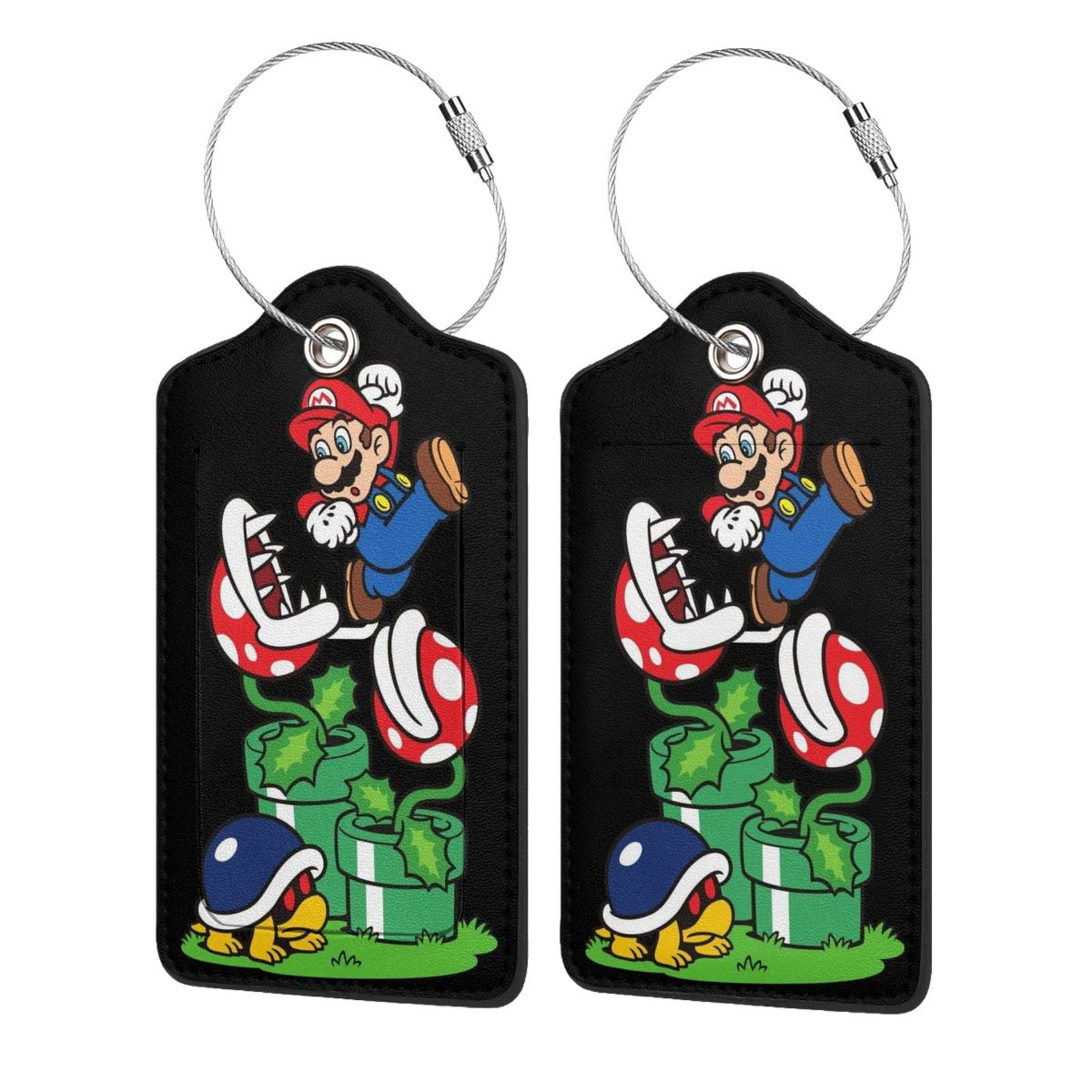 Luggage Tag Travel ID Label, Super Mario PU Leather for Baggage ...