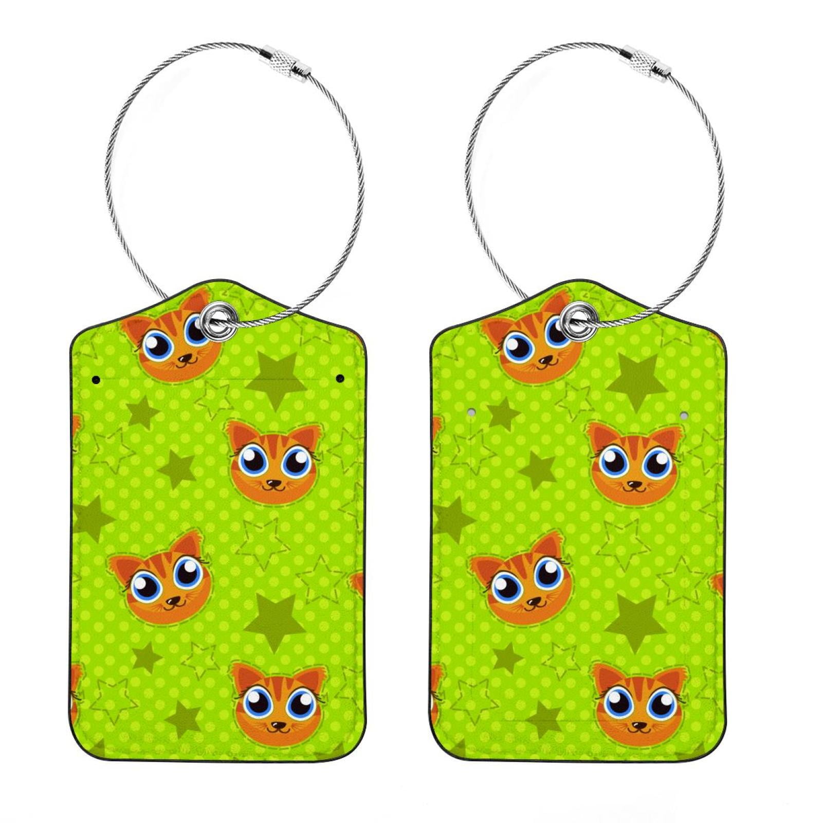 Luggage Tag, Travel Tags, Handbag Tag - Square PU Leather 2 Pack with ...