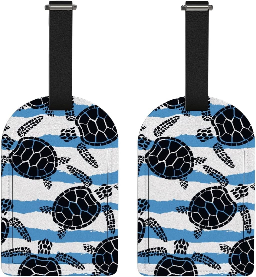 Luggage Tag Turtles Animal Full Back Privacy Name ID Card Suitcase ...