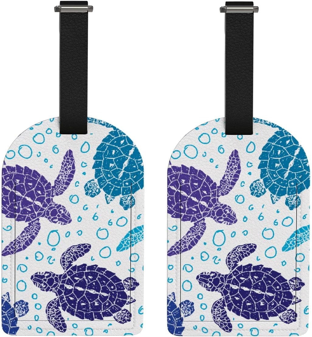 Luggage Tag Turtles Ocean Full Back Privacy Name ID Card Suitcase ...