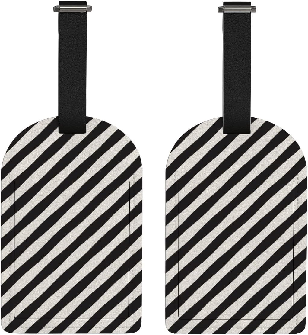 Luggage Tag Wavy Stripes Full Back Privacy Name ID Card Suitcase Labels ...