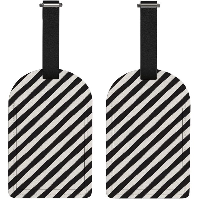 Luggage Tag Wavy Stripes Full Back Privacy Name ID Card Suitcase Labels ...