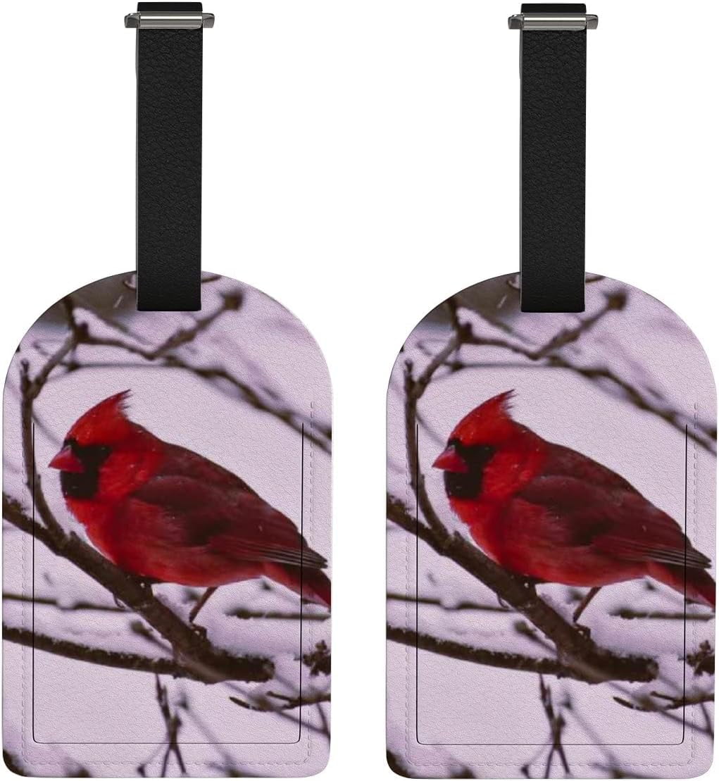Luggage Tag Winter Bird Full Back Privacy Name ID Card Suitcase Labels ...