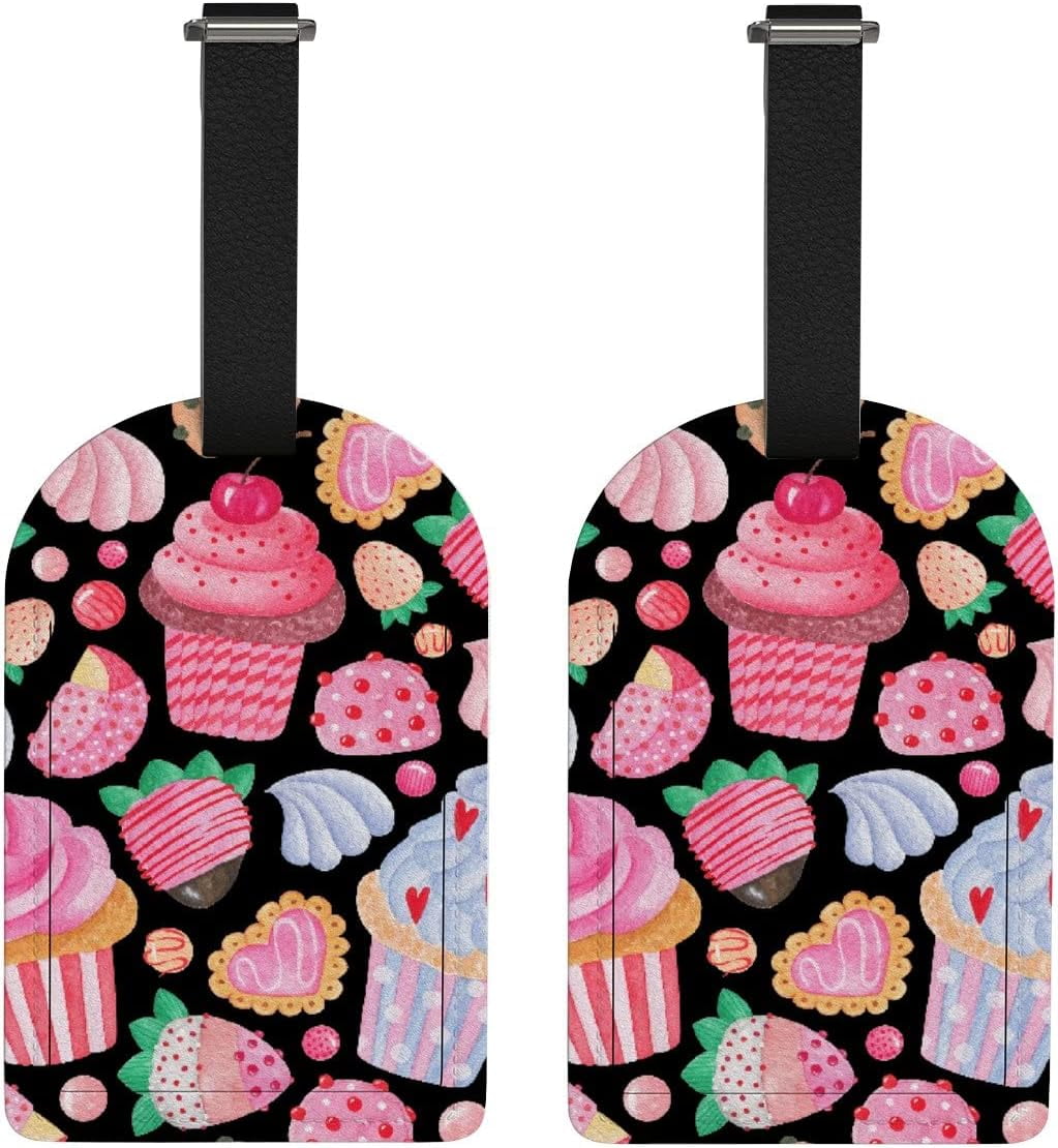 Luggage Tag Yummy Colorful Sweets Full Back Privacy Name ID Card ...