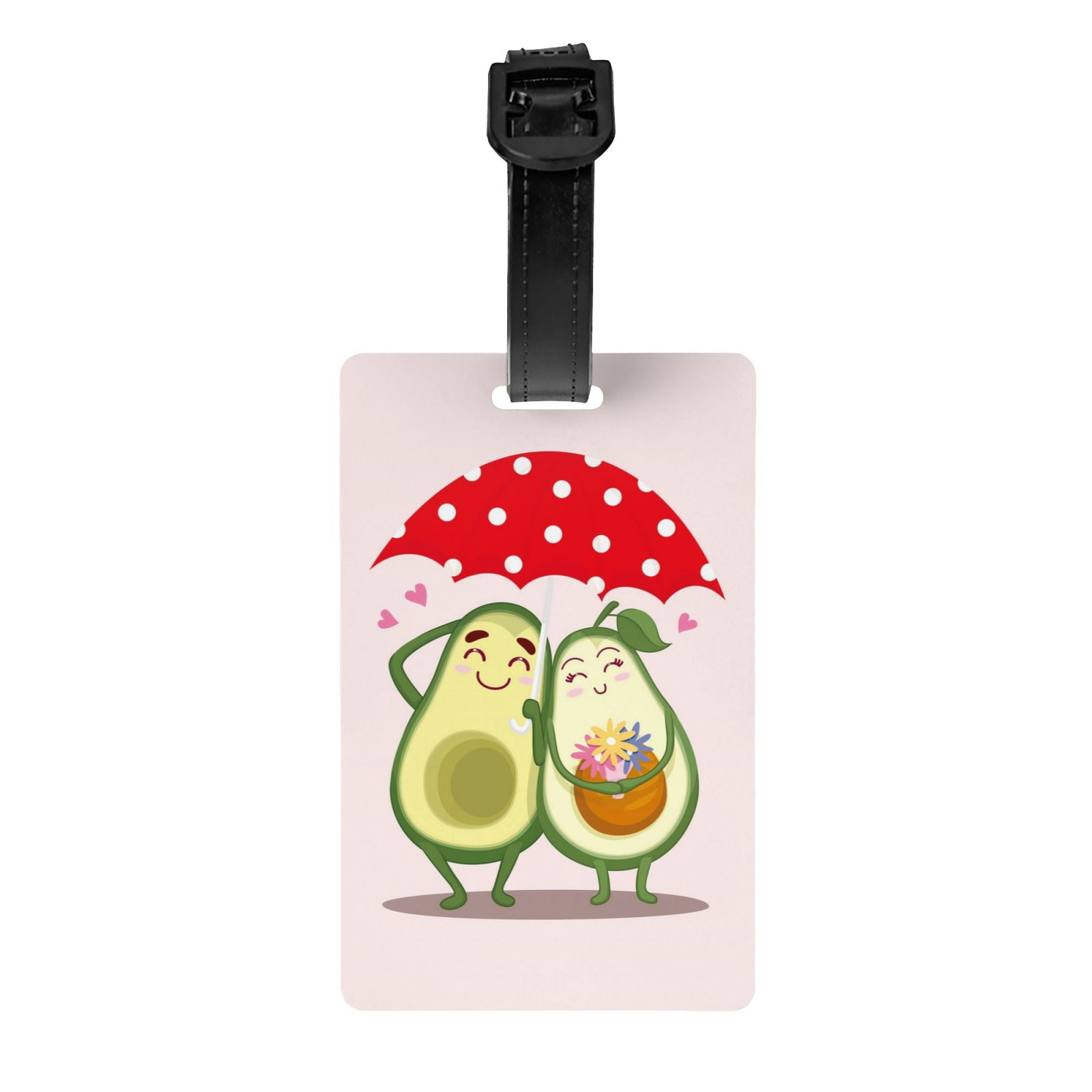 Luggage Tags - Avocado Lovers Wearing Umbrella PVC Luggage Tags for ...