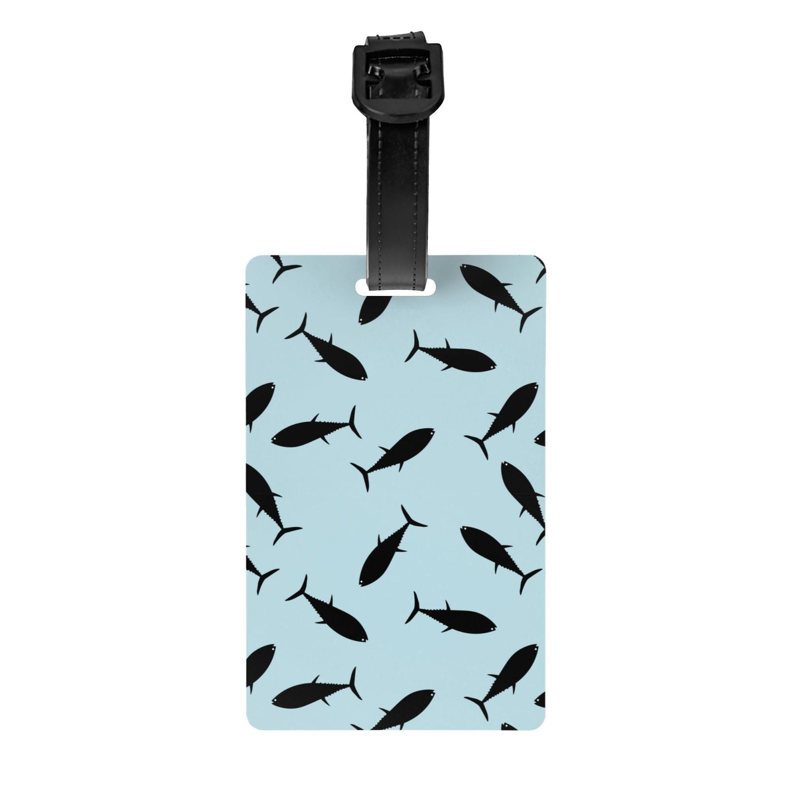 Luggage Tags - Black tuna fish PVC Luggage Tags for Suitcases Travel ...