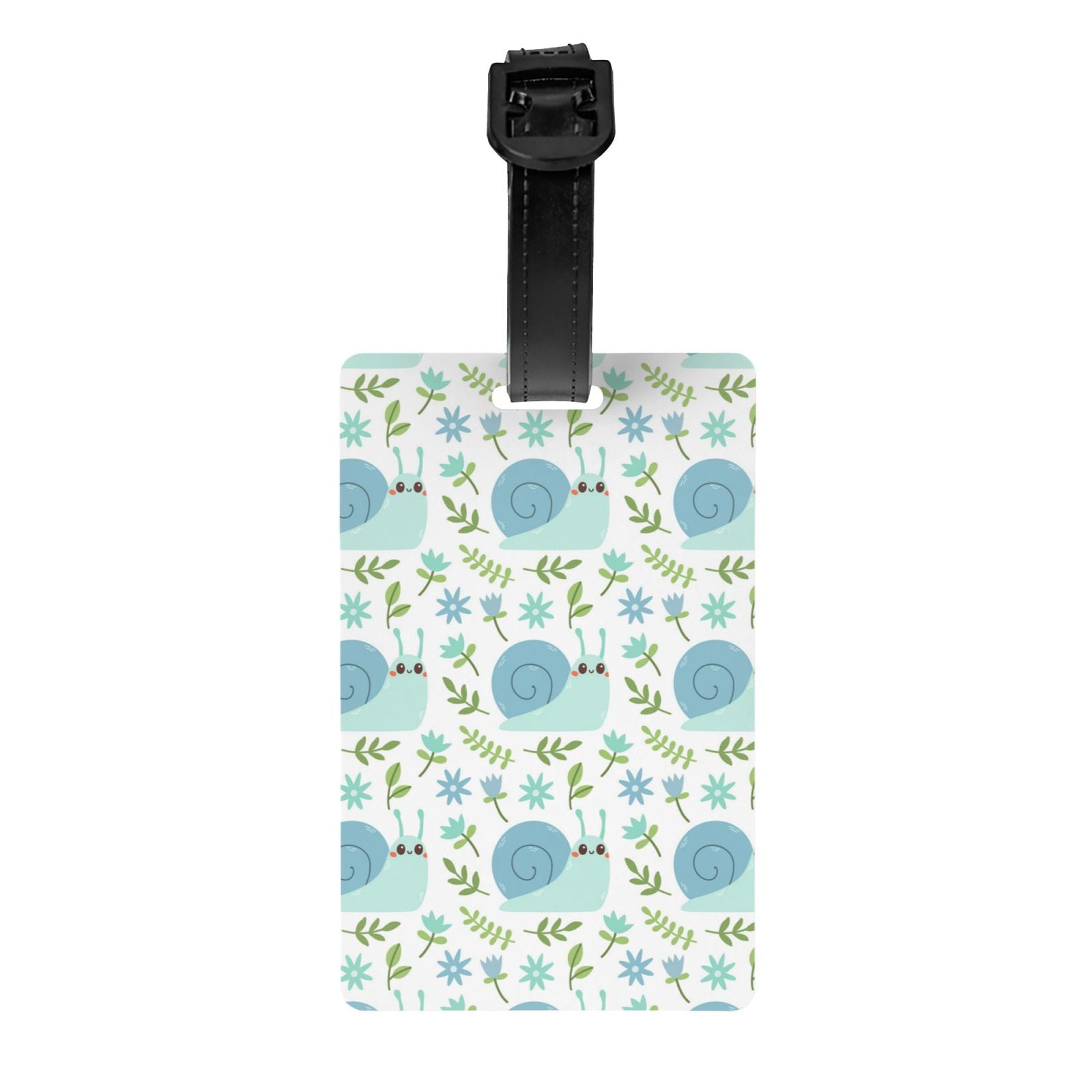 Luggage Tags - Blue Green Snail Leaves PVC Luggage Tags for Suitcases ...