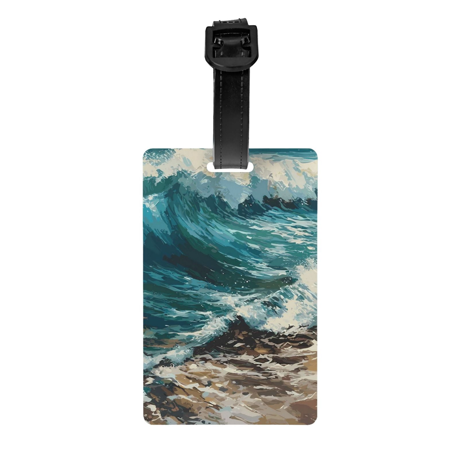 Luggage Tags - Blue Ocean Waves PVC Luggage Tags for Suitcases Travel ...