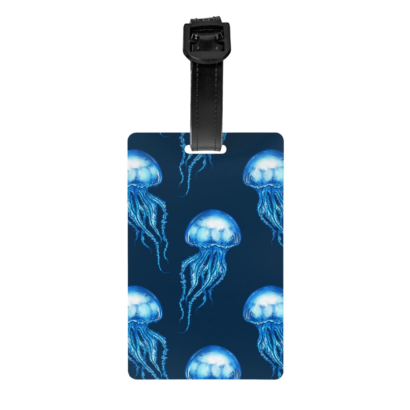 Luggage Tags - Blue White Jellyfish PVC Luggage Tags for Suitcases ...