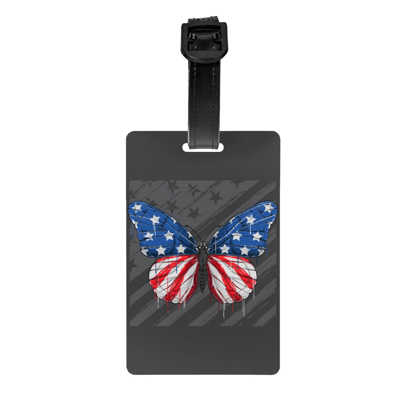 Luggage Tags - Butterfly With USA Flag PVC Luggage Tags for Suitcases ...