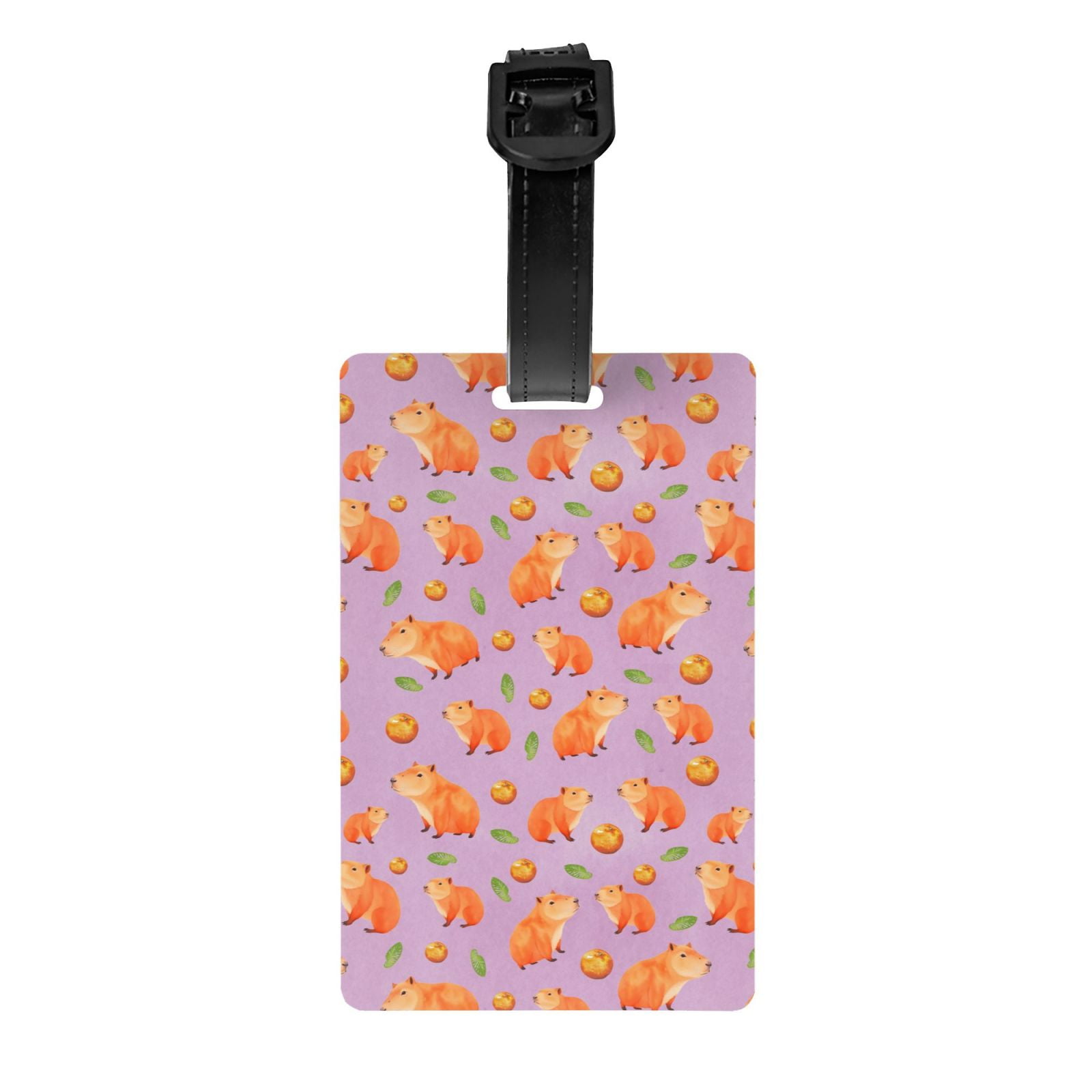 Luggage Tags - Capybara Purple PVC Luggage Tags for Suitcases Travel ...