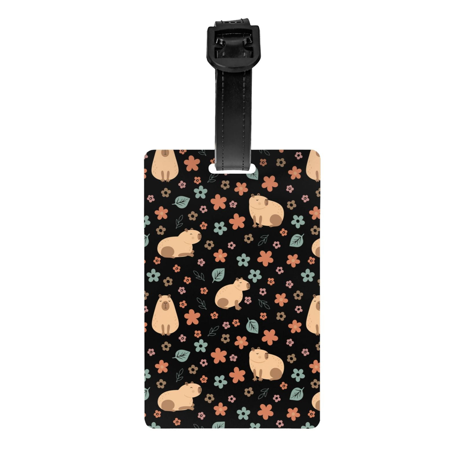 Luggage Tags - Capybaras Floral PVC Luggage Tags for Suitcases Travel ...
