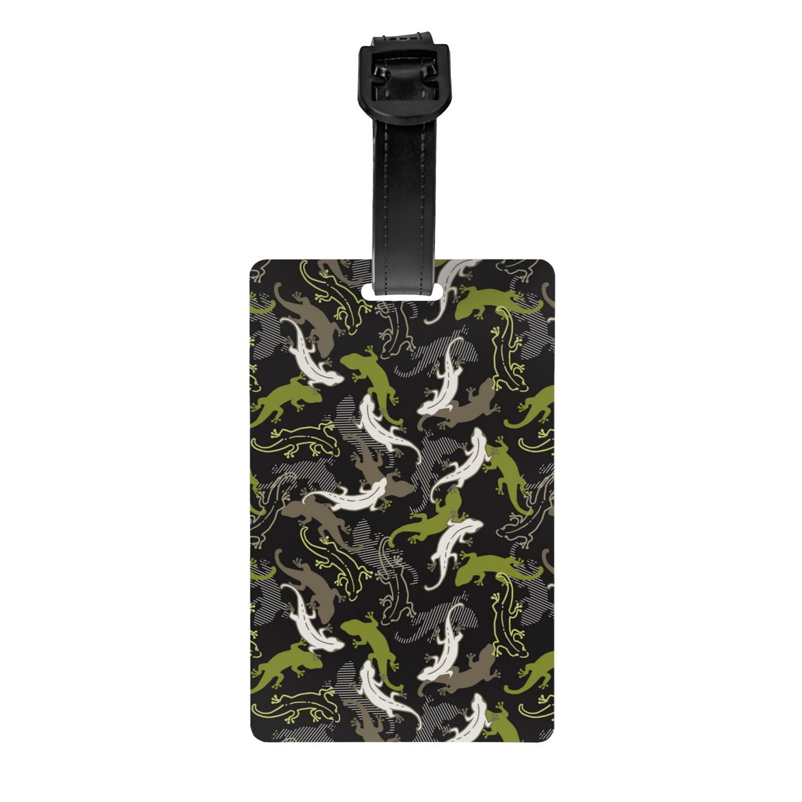 Luggage Tags - Cartoon Cute Lizard Gecko Green PVC Luggage Tags for ...