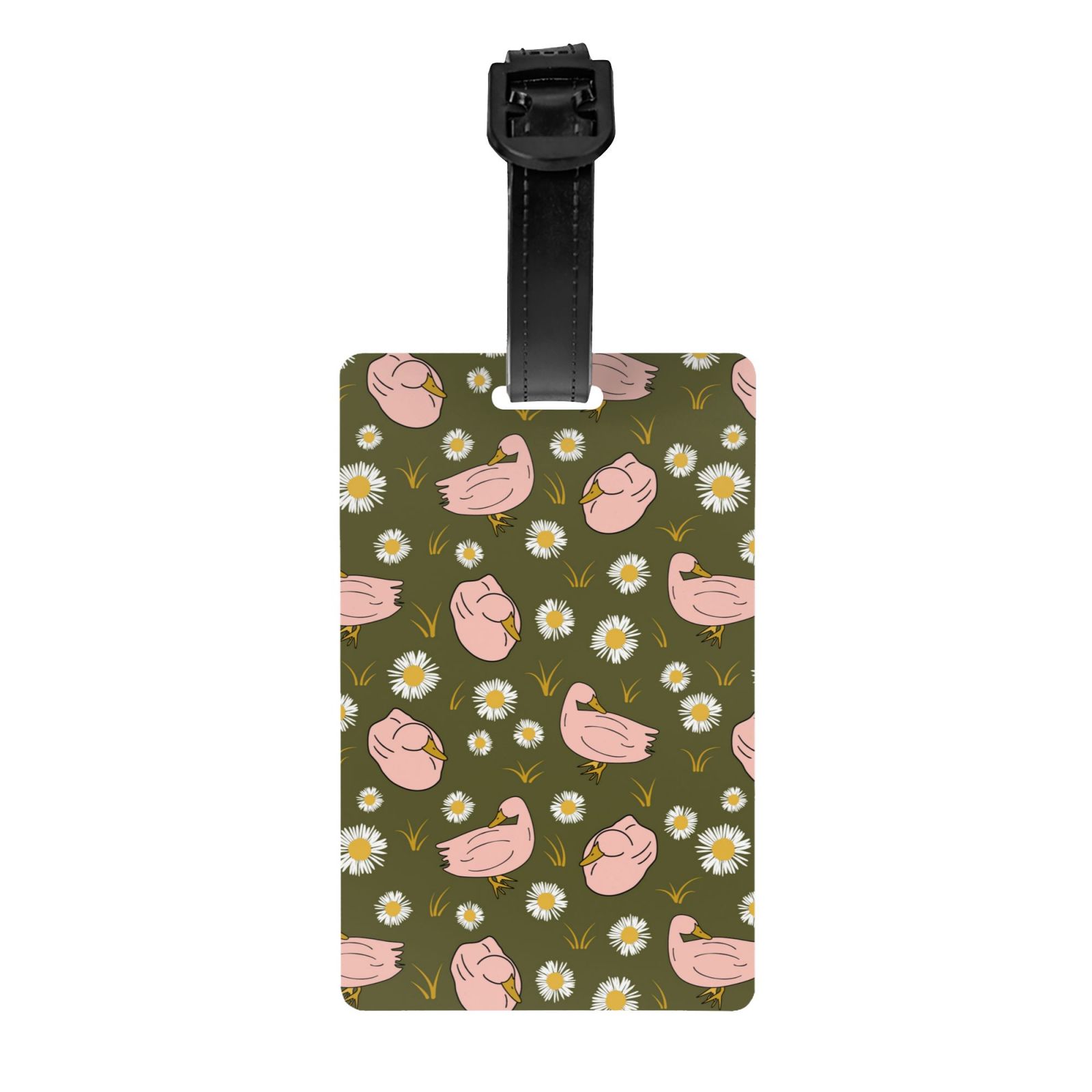 Luggage Tags - Cartoon Pink Cute Duck Daisy PVC Luggage Tags for ...
