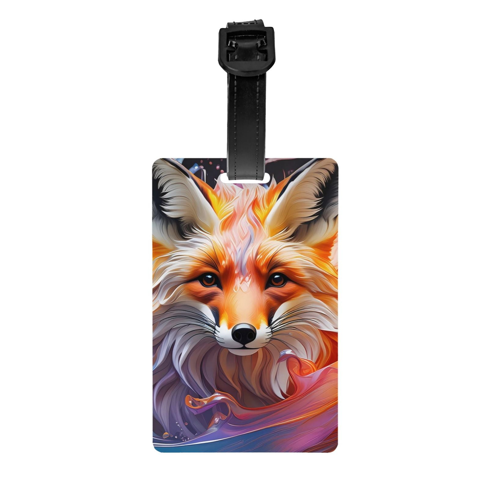 Luggage Tags - Color Splash Fox Portrait PVC Luggage Tags for Suitcases ...
