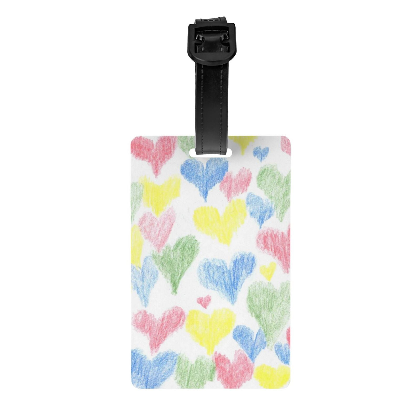 Luggage Tags - Colored Hearts PVC Luggage Tags for Suitcases Travel Bag ...