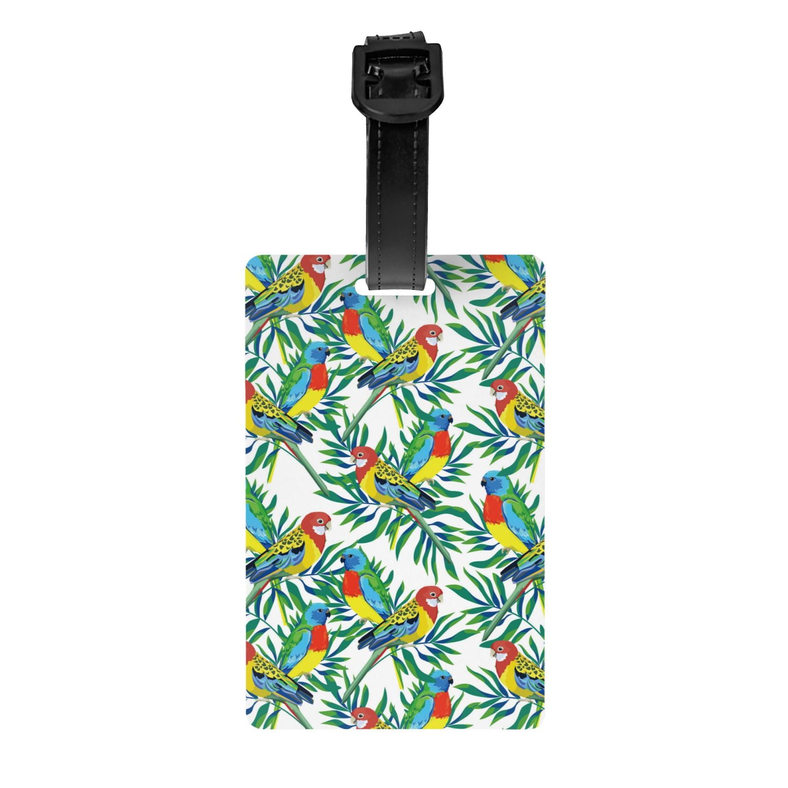 Luggage Tags - Colorful Cute Parrot Palm Leaves PVC Luggage Tags for ...