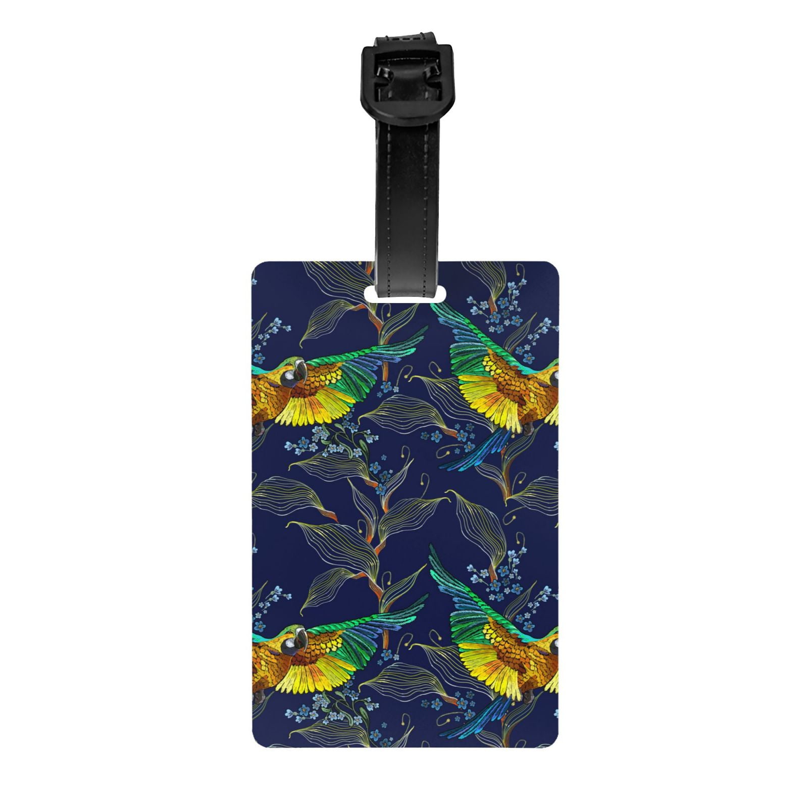 Luggage Tags - Colorful Flying Parrot Flower PVC Luggage Tags for ...