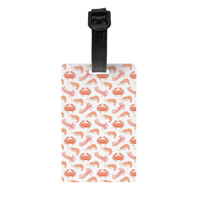 Luggage Tags - Crab Squid Shrimp PVC Luggage Tags for Suitcases Travel ...
