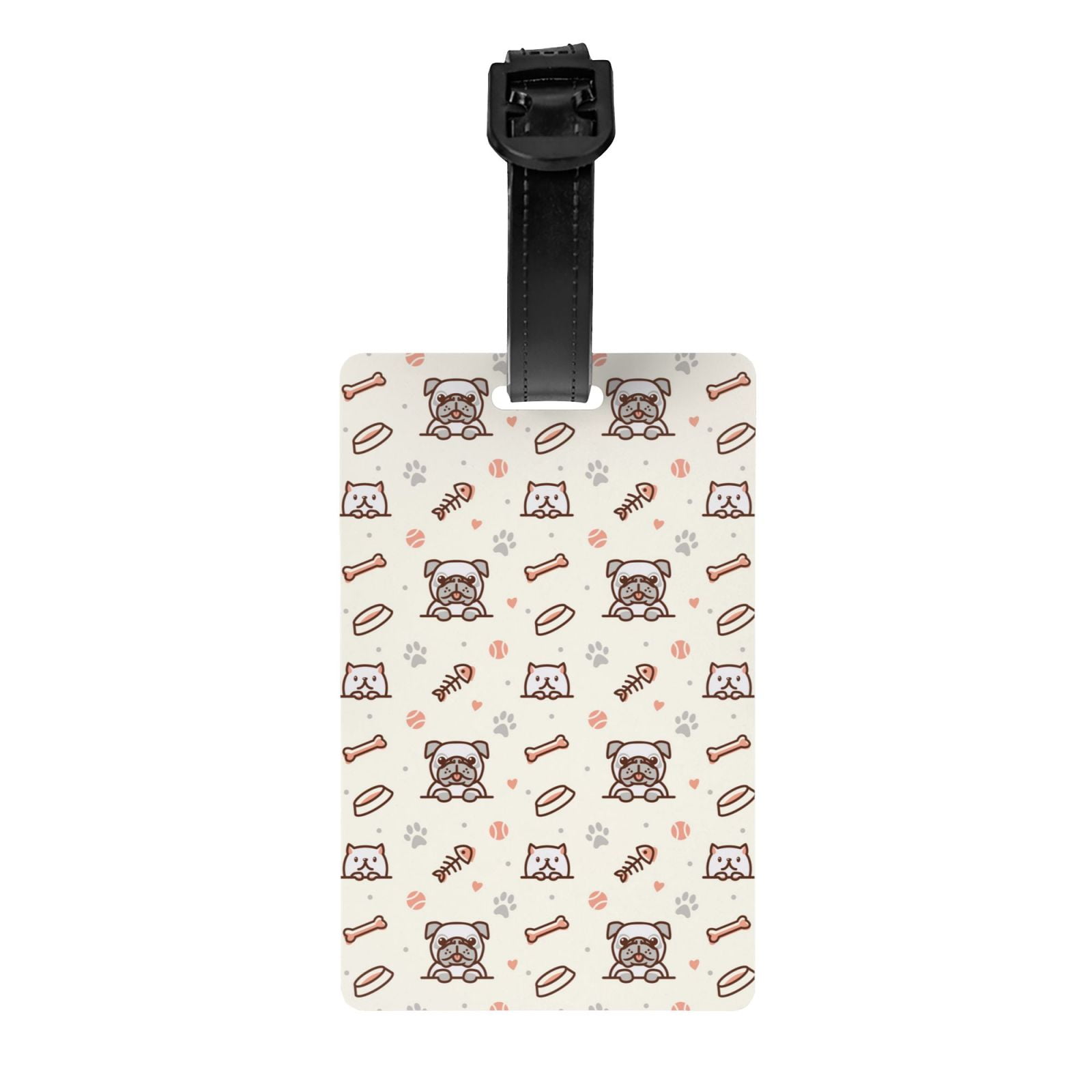 Luggage Tags - Cute French Bulldog Cat Bones PVC Luggage Tags for ...