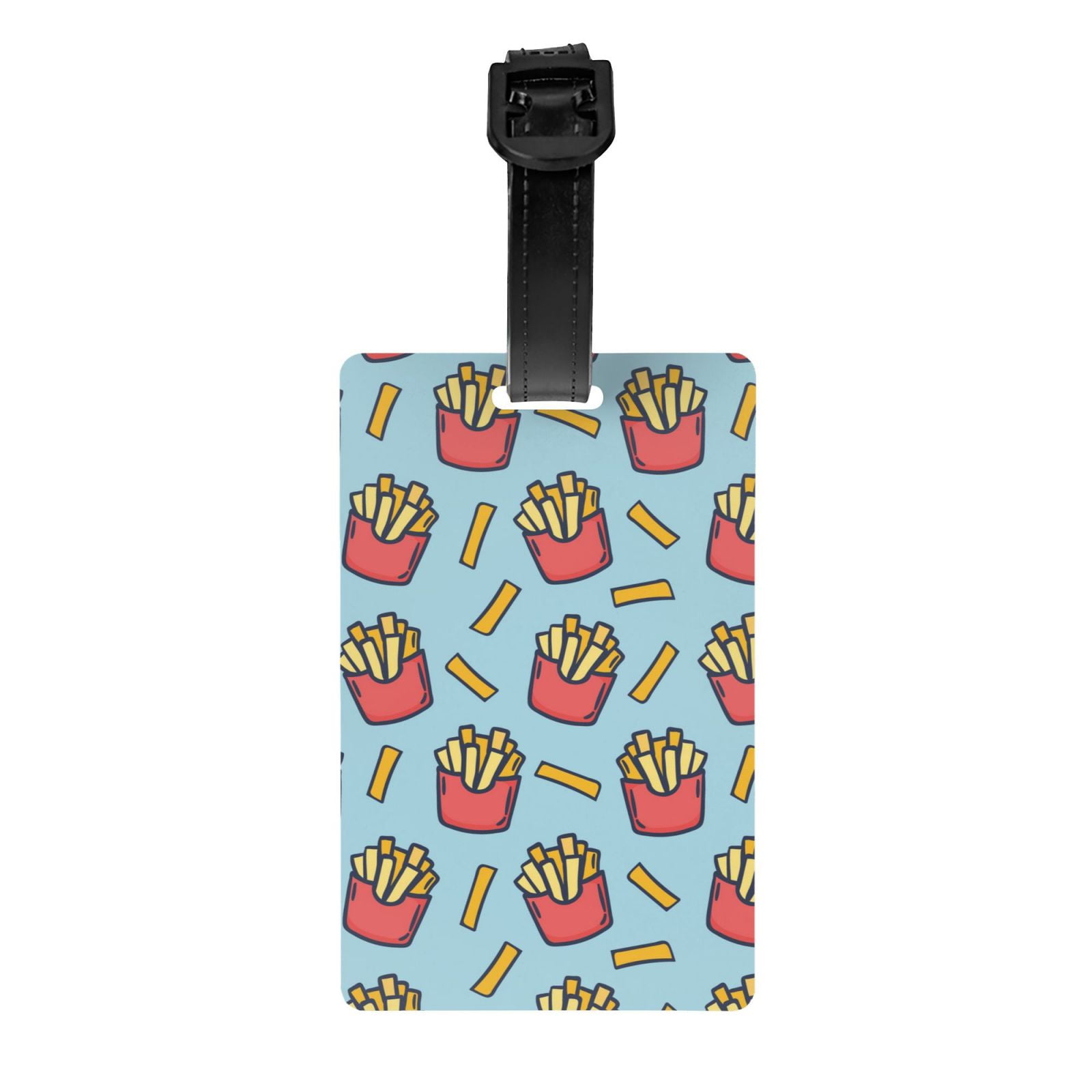 Luggage Tags - Cute Fries Blue A PVC Luggage Tags for Suitcases Travel ...