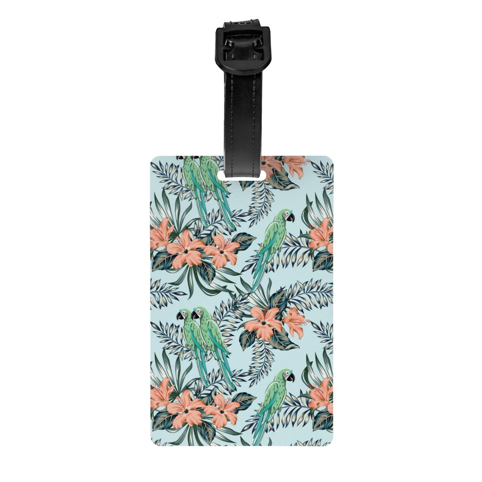 Luggage Tags - Cute Parrot Flower Palm Leaves PVC Luggage Tags for ...