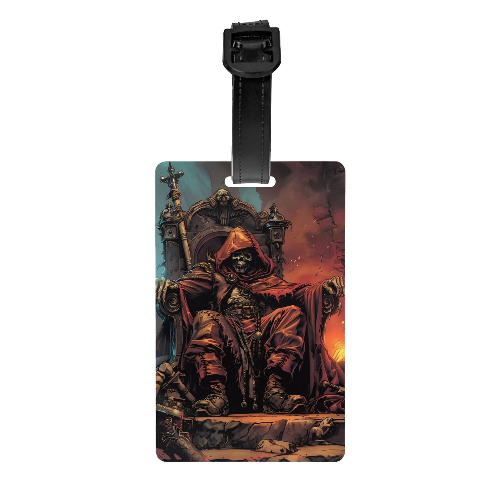 Luggage Tags - Dark Skull King Throne PVC Luggage Tags for Suitcases ...