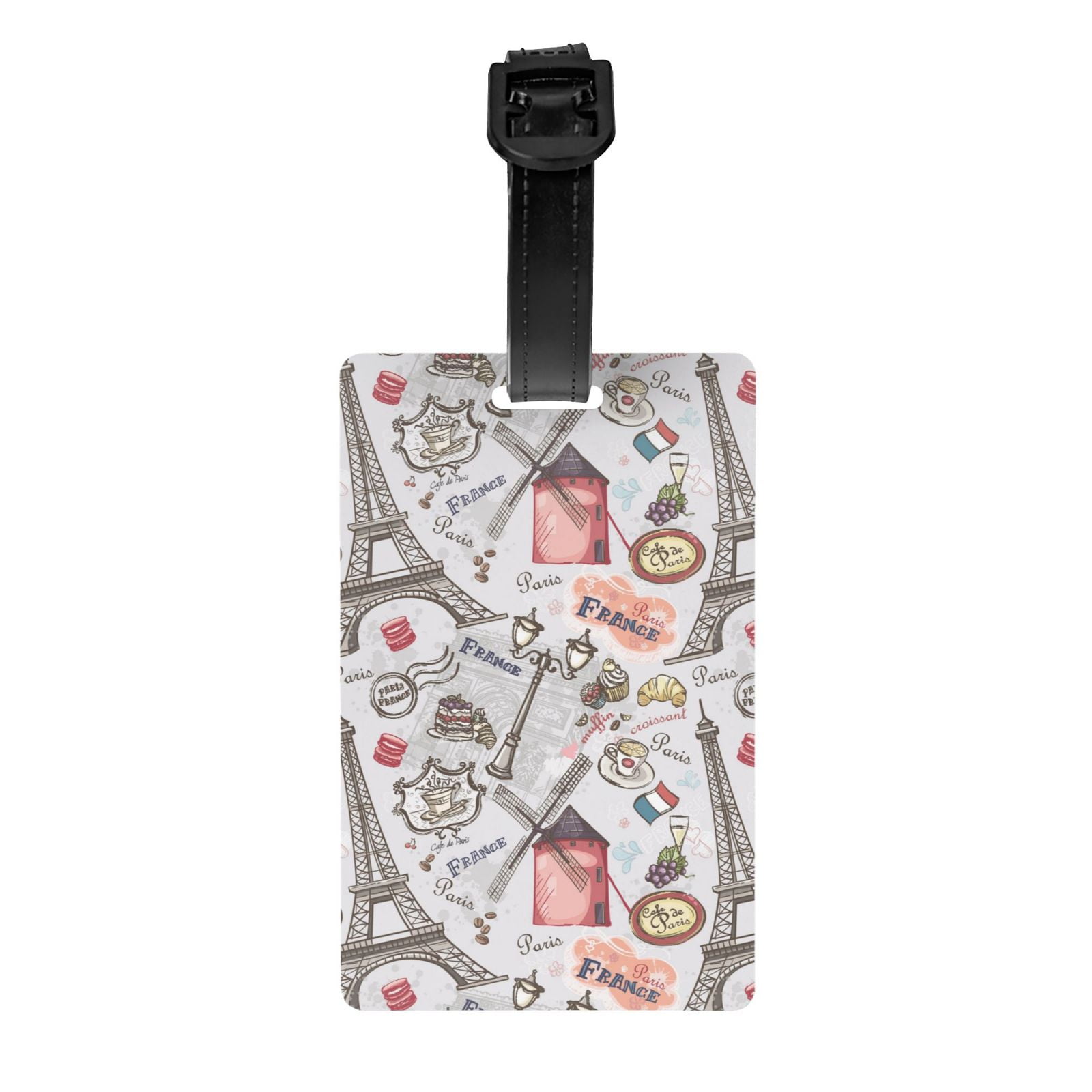 Luggage Tags - Eiffel Tower food PVC Luggage Tags for Suitcases Travel ...