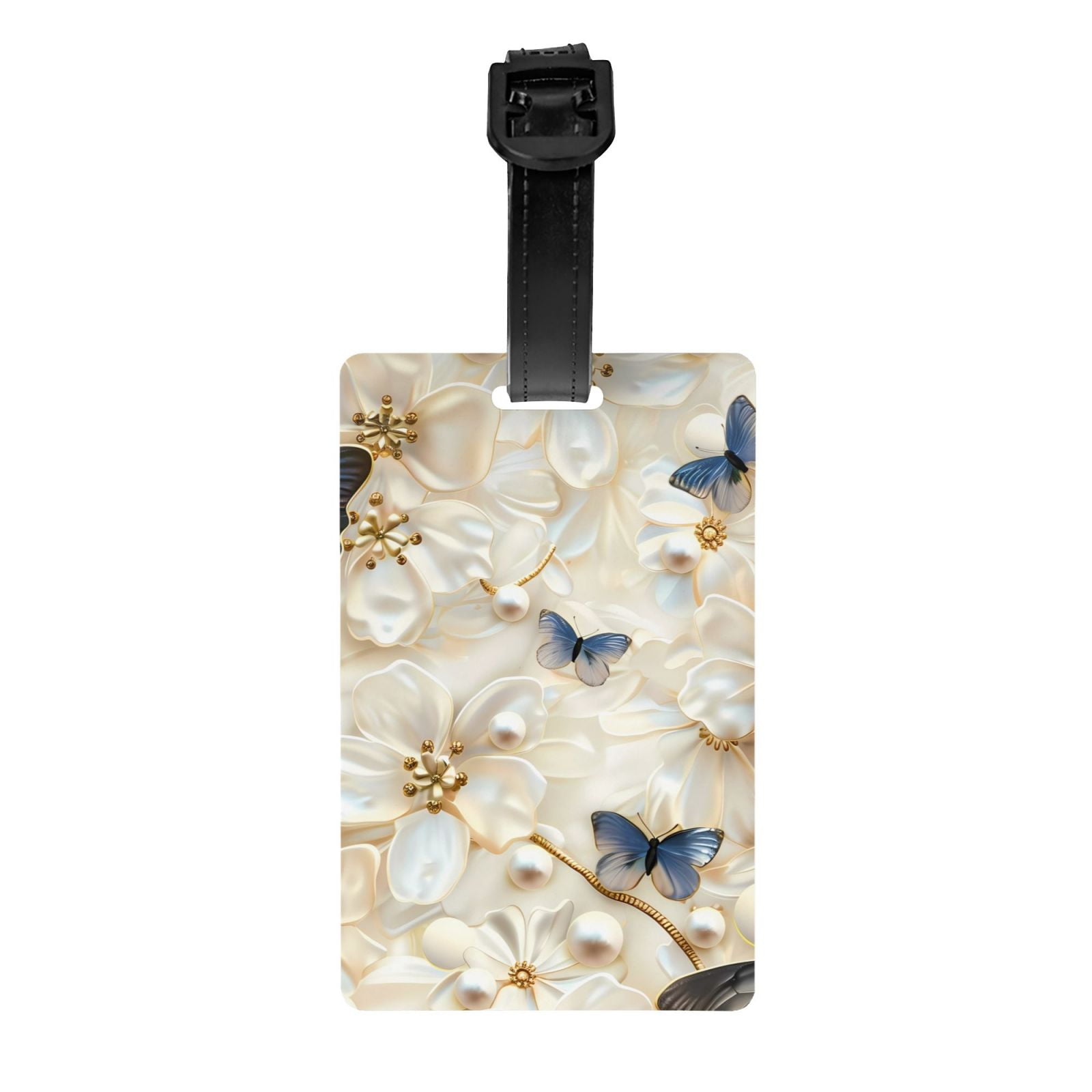 Luggage Tags - Elegant Butterflies And Pearls PVC Luggage Tags for ...