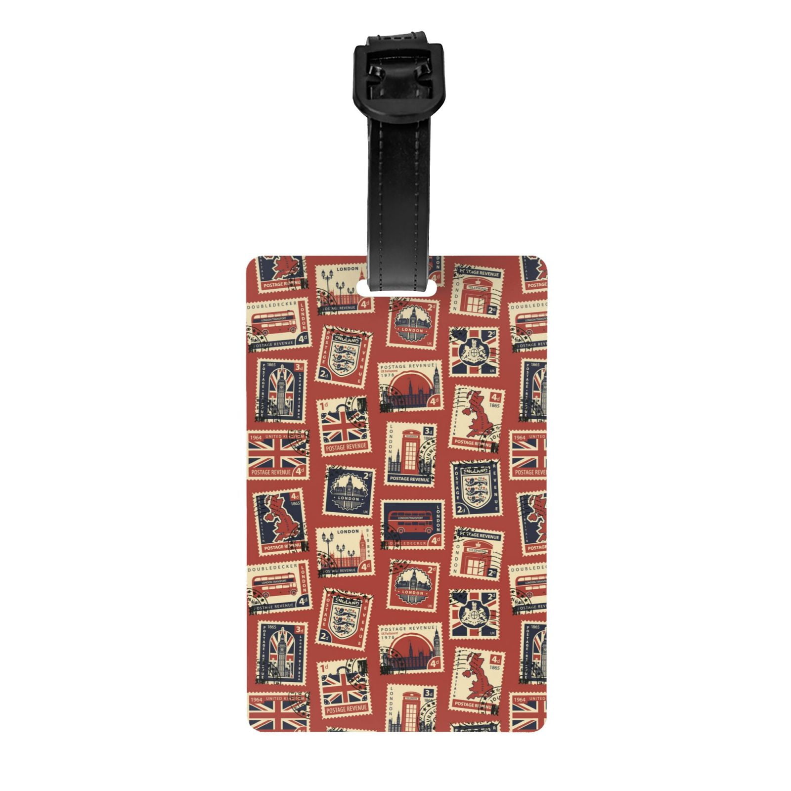 Luggage Tags - England Stamp Pattern PVC Luggage Tags for Suitcases ...