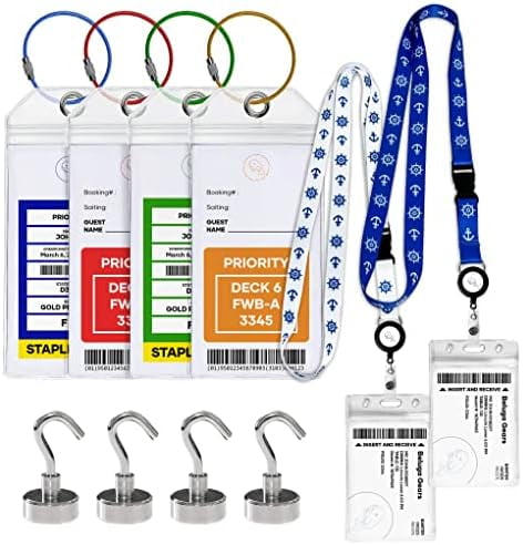 Luggage Tags Essentials 4 Sets with Zip Seal and Steel Loops + 2 ...
