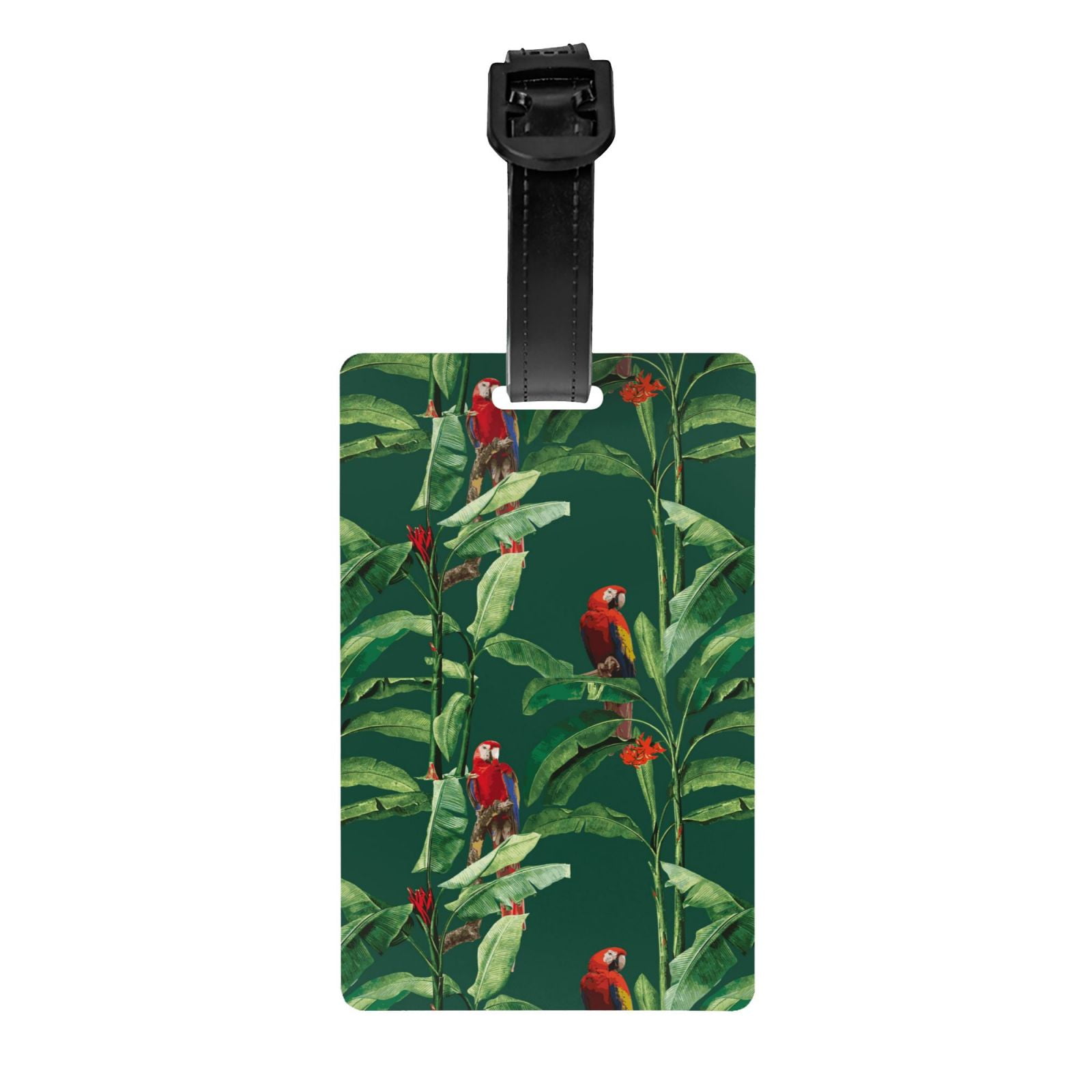 Luggage Tags - Farmhouse Cute Parrot Banana Leaf PVC Luggage Tags for ...