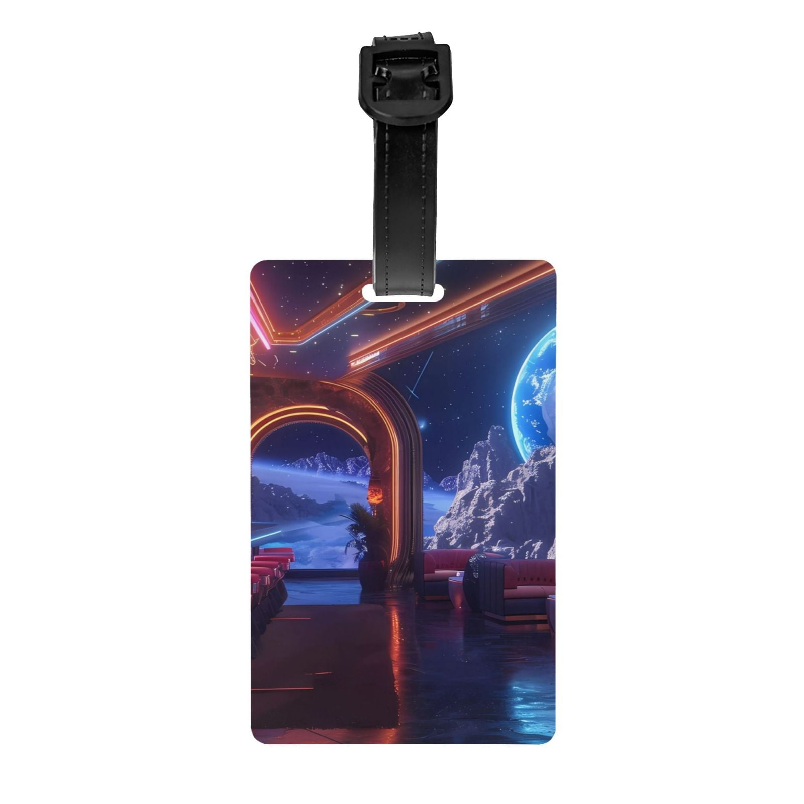 Luggage Tags - Futuristic Bar Space View PVC Luggage Tags for Suitcases ...