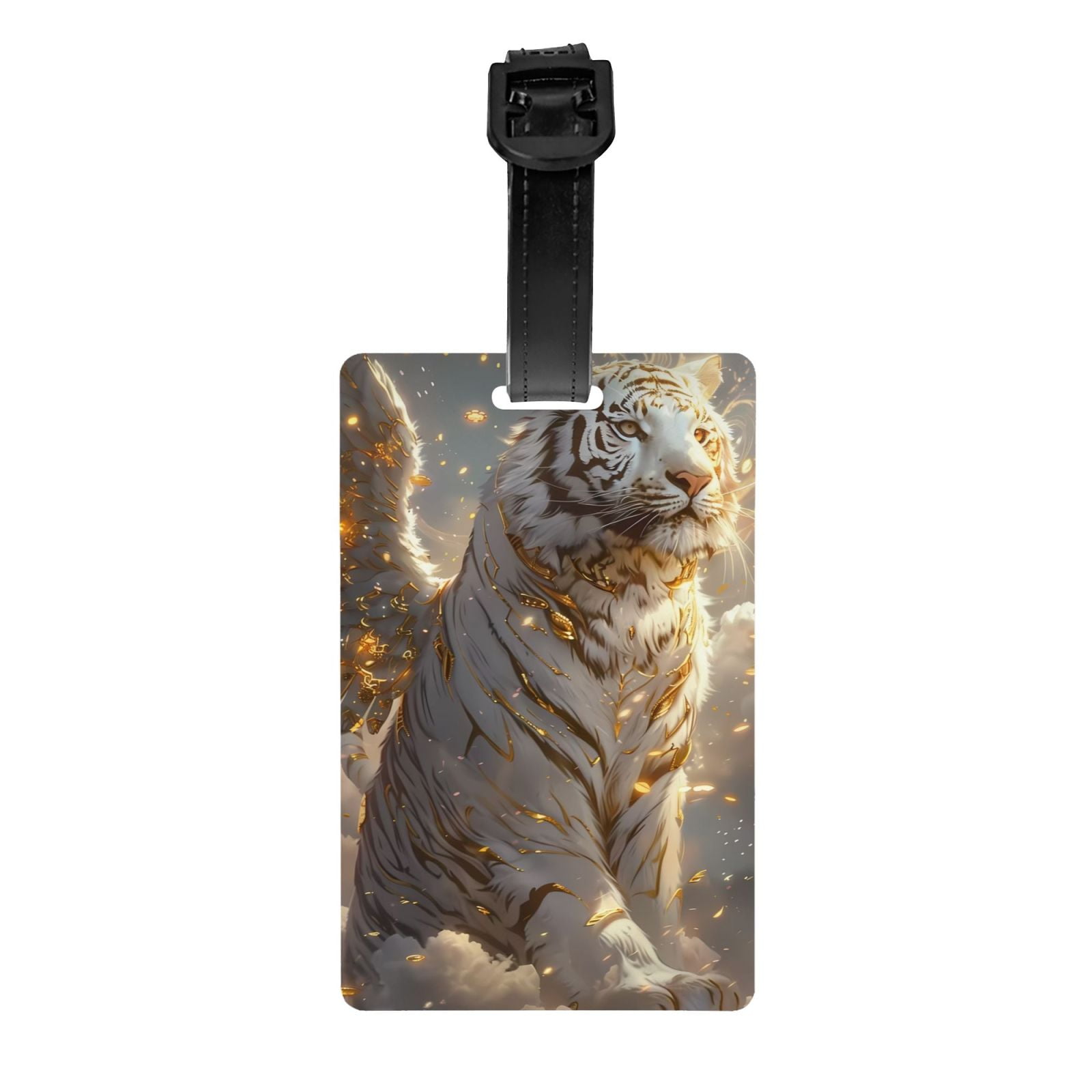 Luggage Tags - Golden White Tiger PVC Luggage Tags for Suitcases Travel ...