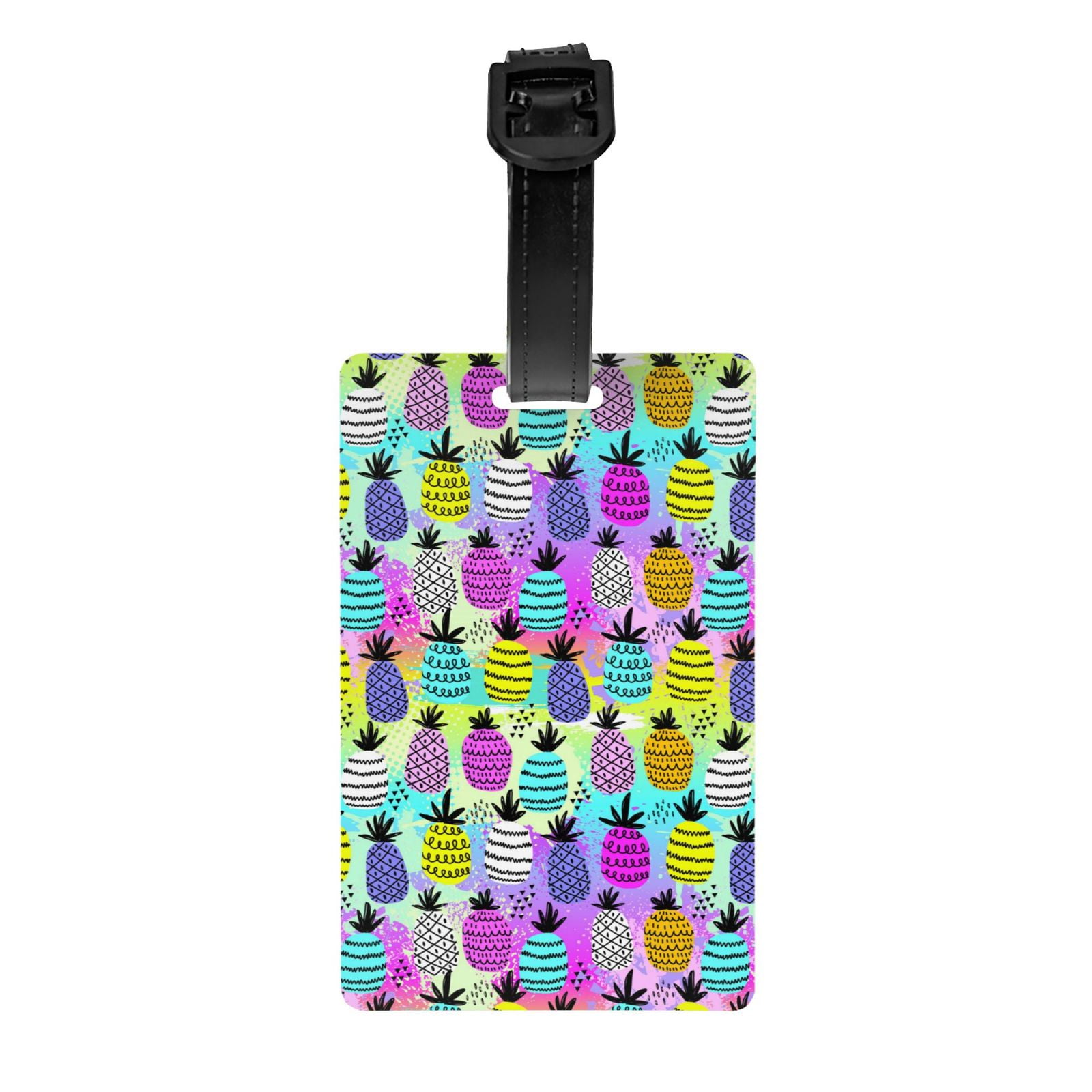 Luggage Tags - Graffiti Pineapples On Neon PVC Luggage Tags for ...