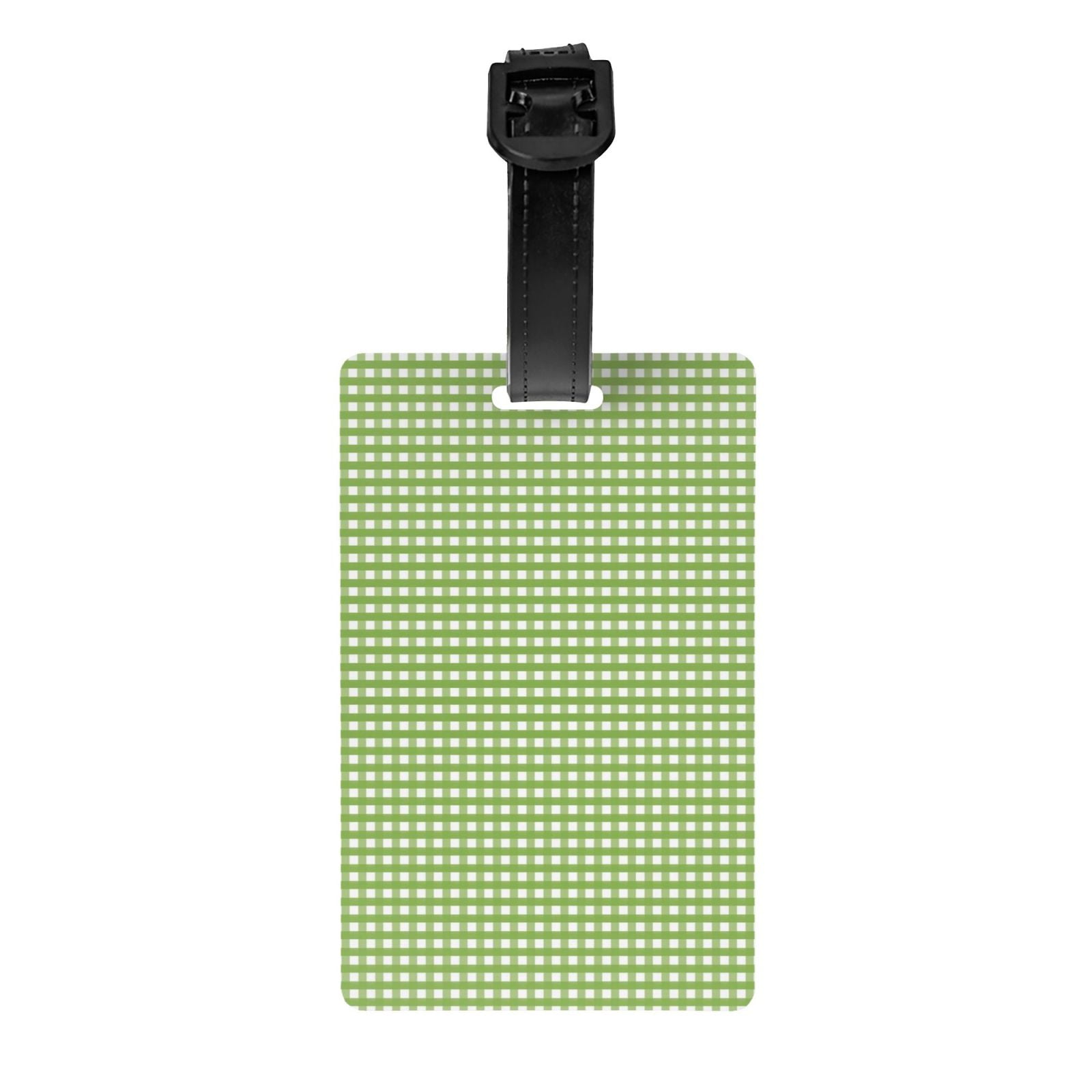Luggage Tags - Green Gingham PVC Luggage Tags for Suitcases Travel Bag ...