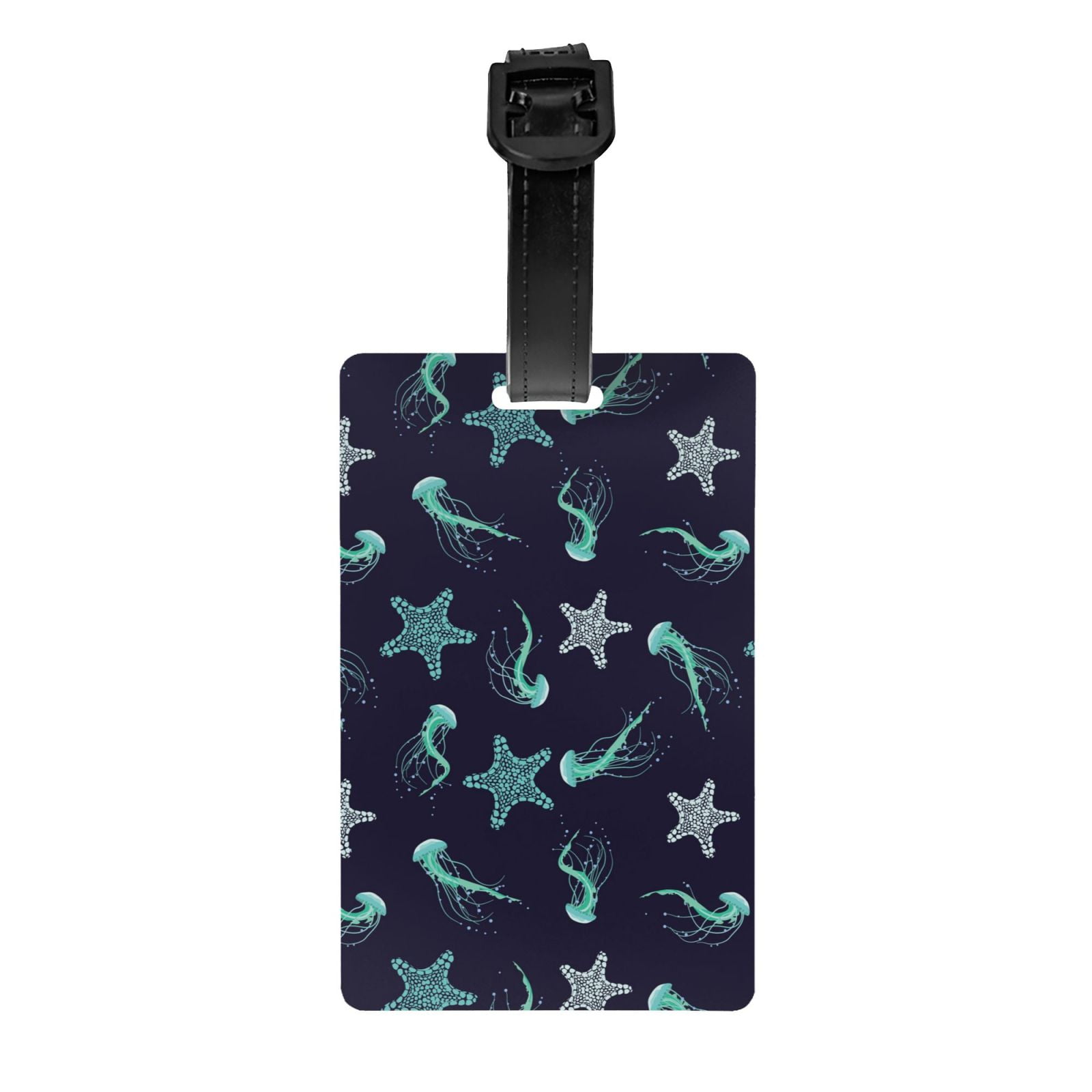 Luggage Tags - Green Jellyfish Starfish PVC Luggage Tags for Suitcases ...