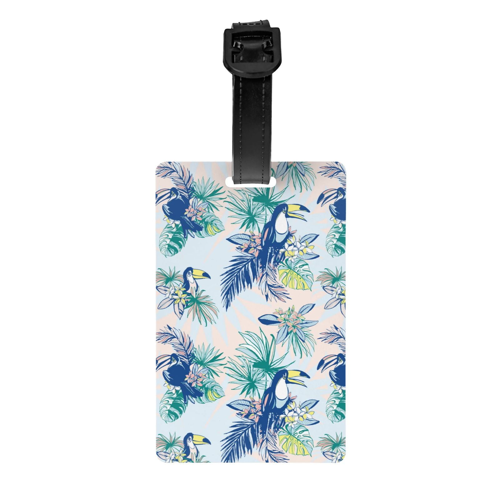 Luggage Tags - Hand drawn funny cute parrot plant PVC Luggage Tags for ...