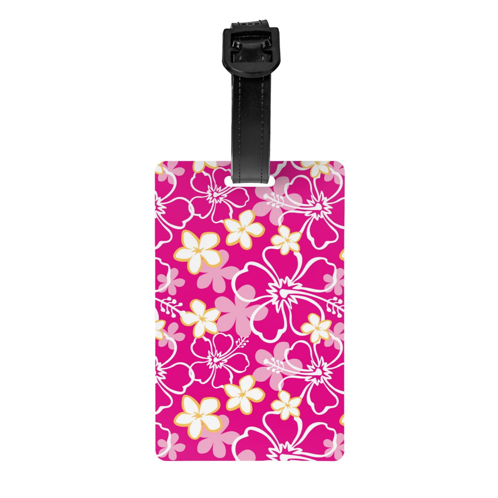Luggage Tags - Hawaiian Style Pink Flower PVC Luggage Tags for ...